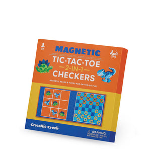 Magnetic Game - Tic Tac Toe & Checkers - Dino - Crocodile Creek