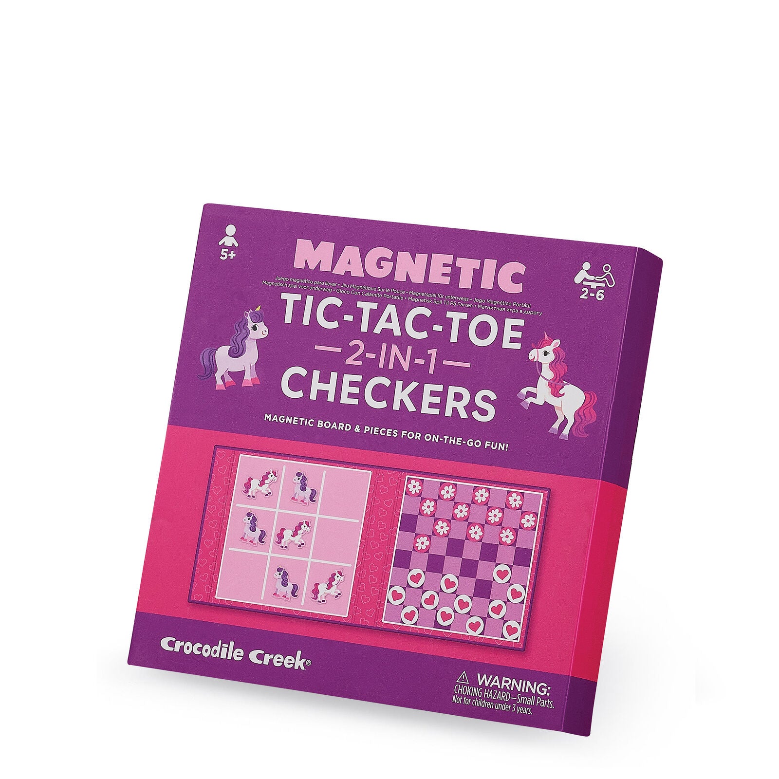 Magnetic Game - Tic Tac Toe & Checkers - Unicorn - Crocodile Creek