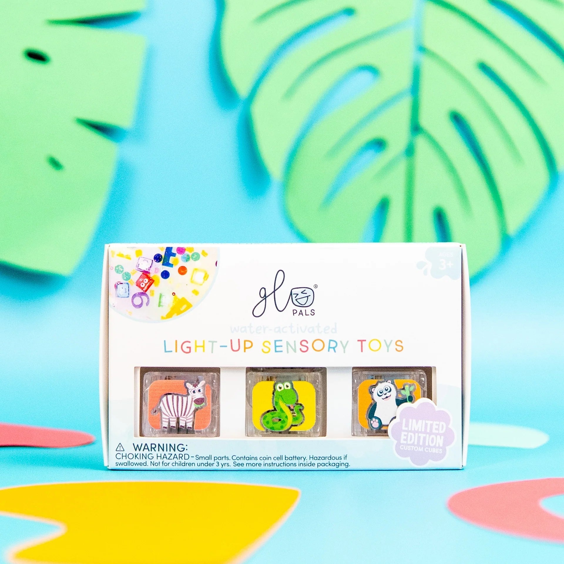 Limited Edition Light-Up Cubes, 6-Pack Zoo Animals - GLO Pals