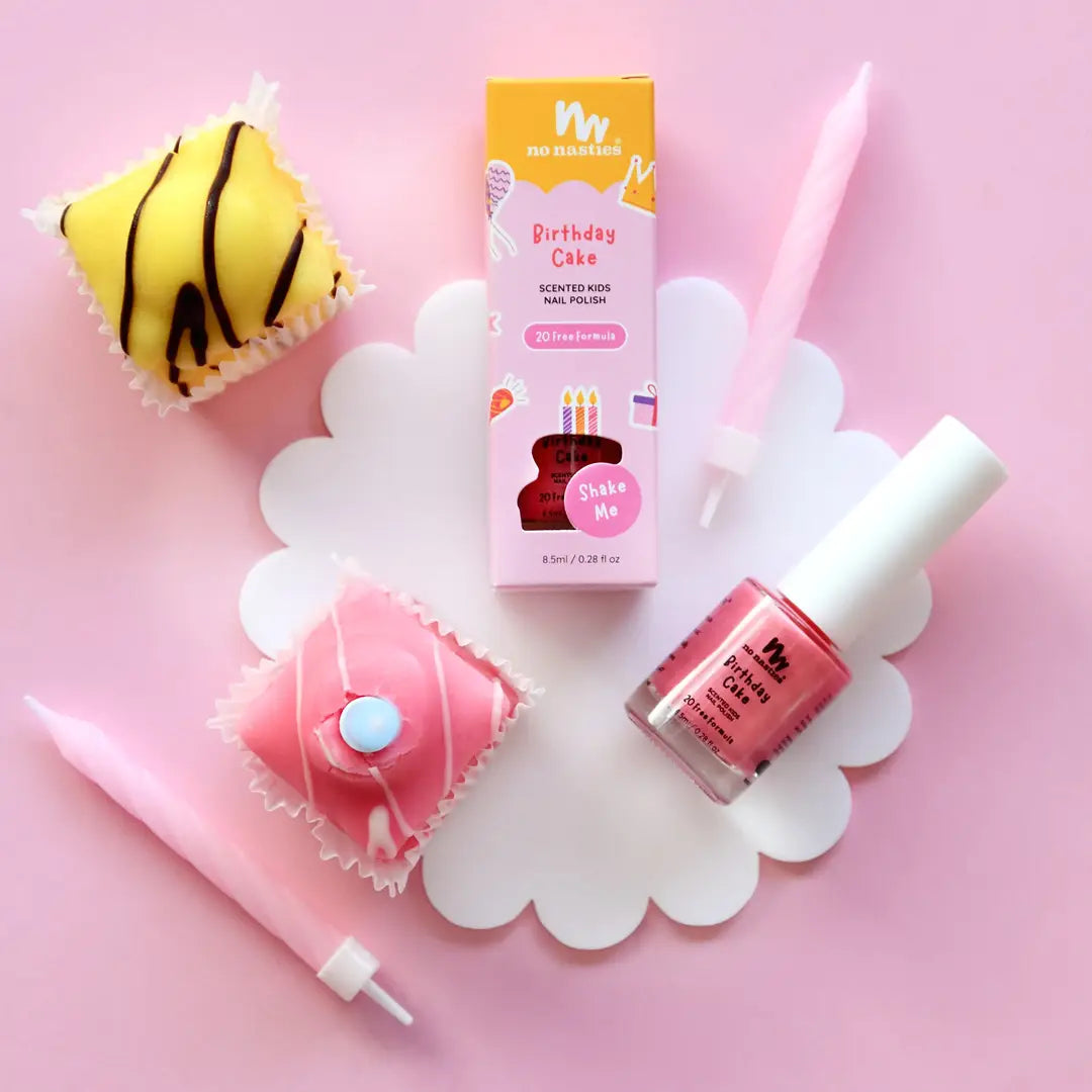 Birthday Cake Party Pink Water-Based Nail Polish for Kids - No Nasties