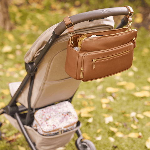 Multitasker Pram Caddy - Chestnut Brown Vegan Leather - OIOI – Peppa Penny